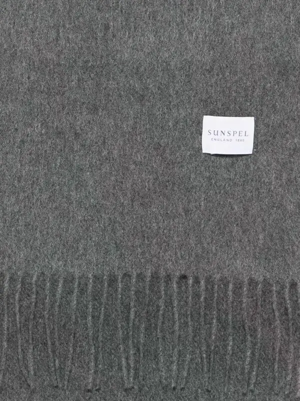 Sunspel Cashmere Fringed Scarf - Grey