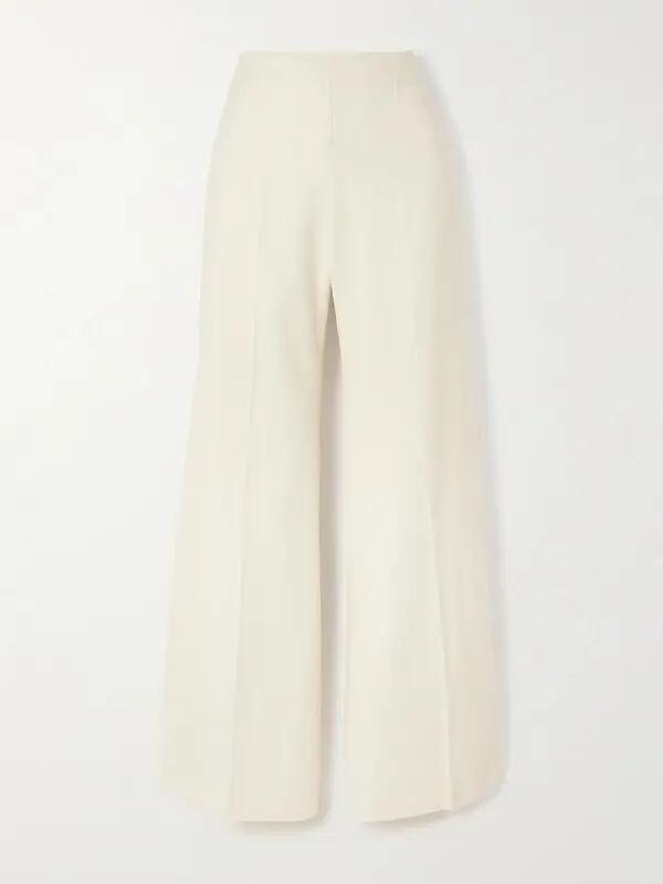 Nina Ricci Wool-gabardine Flared Trousers - Neutrals