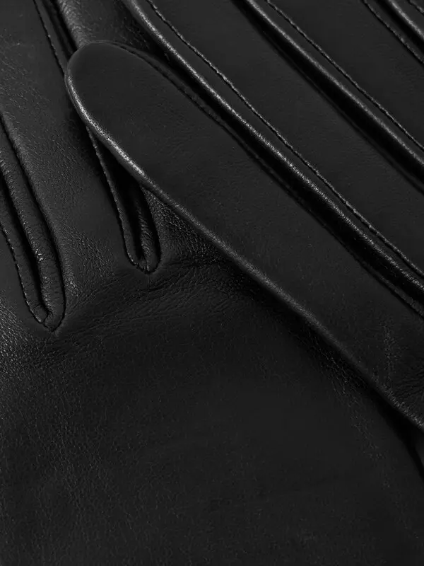 AGNELLE Kate Leather Gloves - Black
