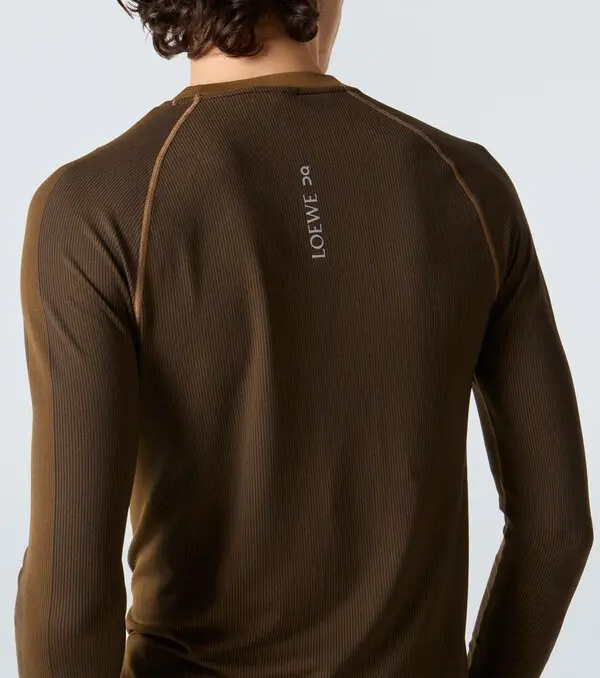 Loewe X On Logo Technical Long Sleeve Top In Toffee