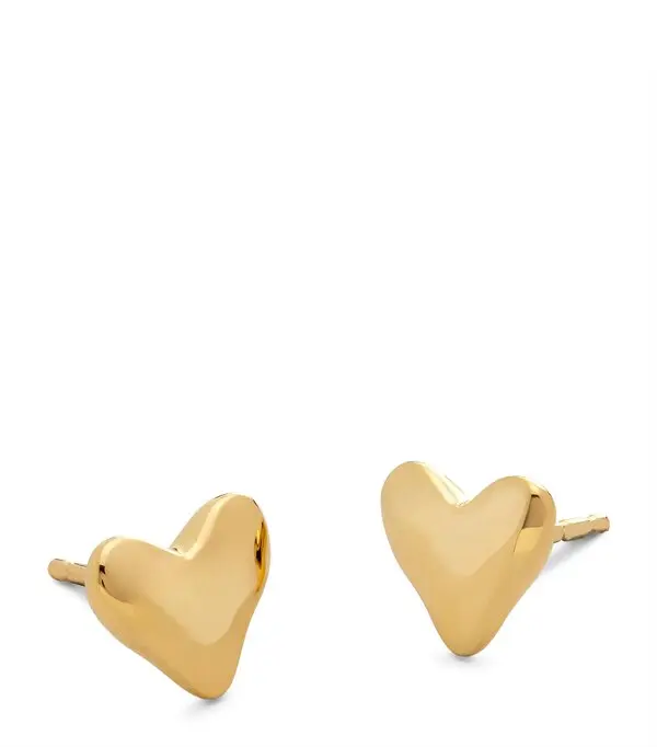 Monica Vinader Vermeil Heart Earrings - Gold
