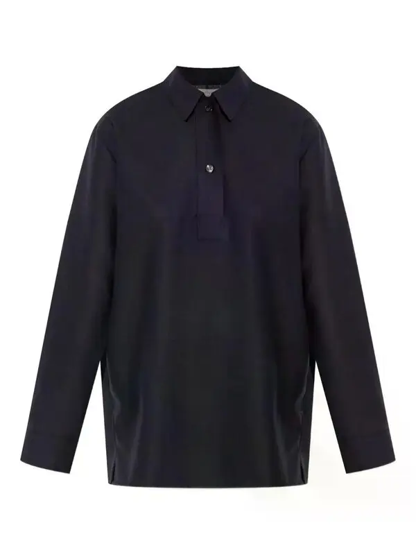 Studio Nicholson Pinole Wool Polo Top - Black