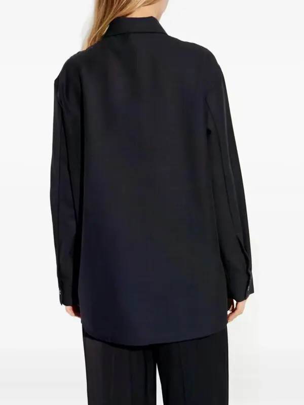 Studio Nicholson Pinole Wool Polo Top - Black