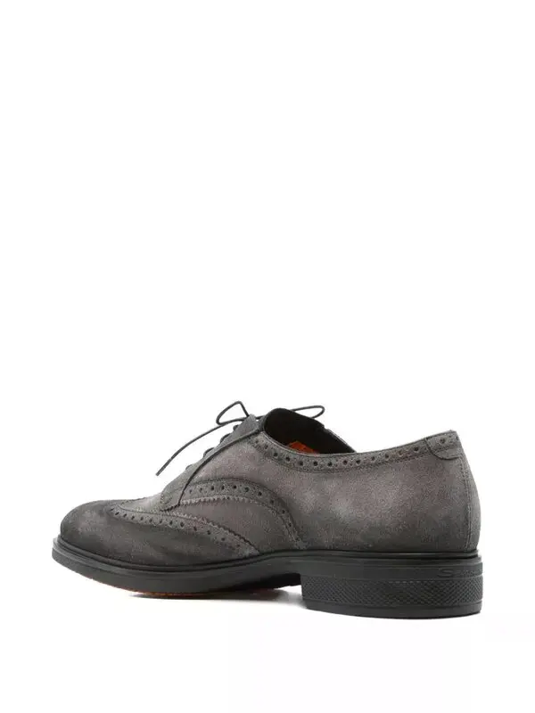Santoni Suede Wingtip Oxford Shoes - Grey