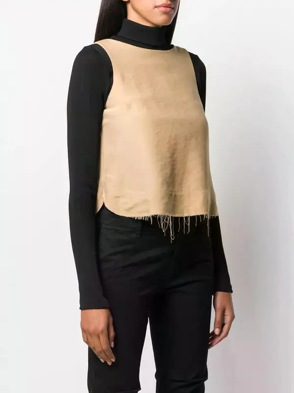 SONG FOR THE MUTE Distressed Tie Detailed Vest