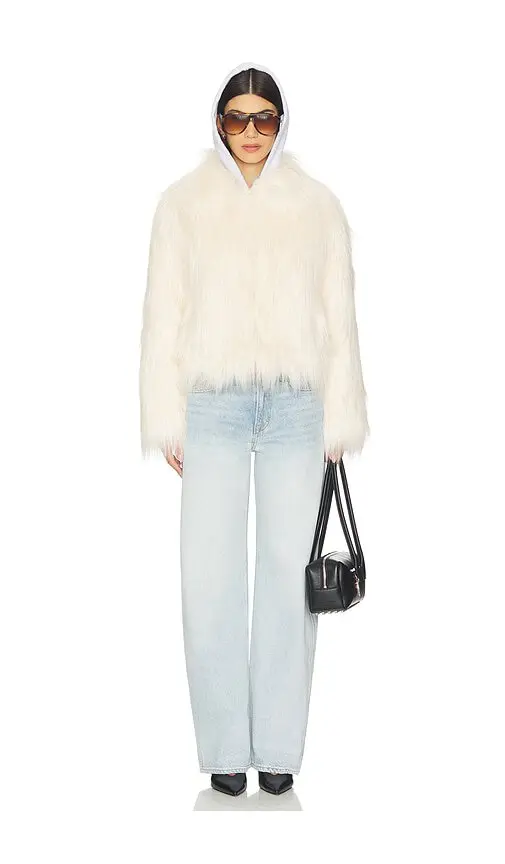 LoveShackFancy Fallon Faux Fur Jacket