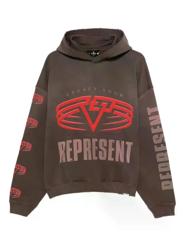 REPRESENT Graphic-print Hoodie - Brown