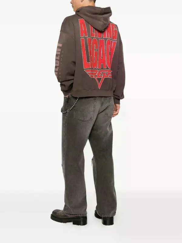 REPRESENT Graphic-print Hoodie - Brown