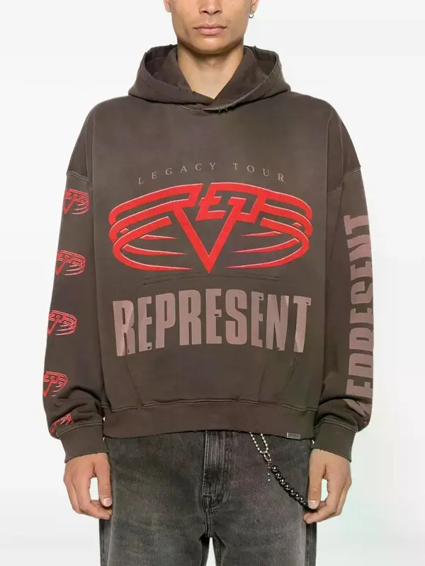 REPRESENT Graphic-print Hoodie - Brown