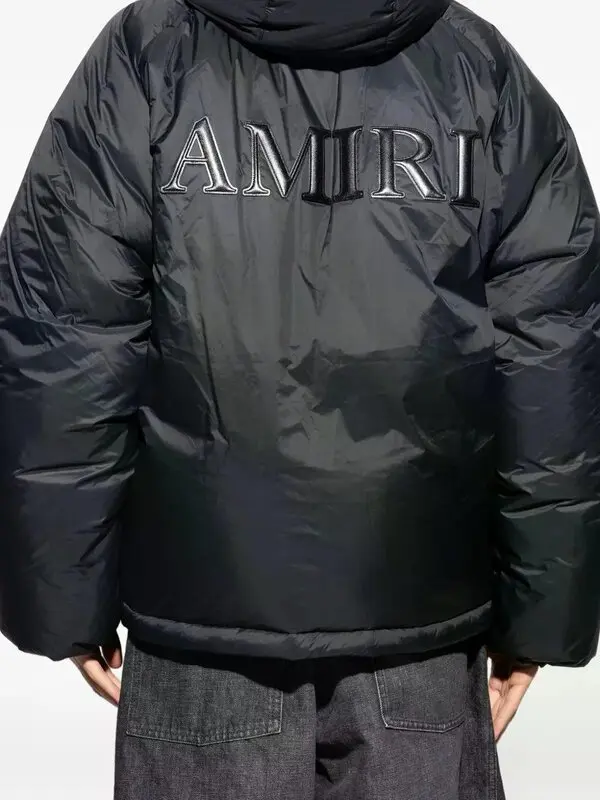 Amiri Logo Detail Hooded Down Jacket
