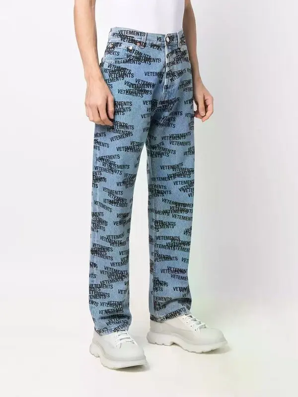 Vetements Logo-print Straight Leg Jeans