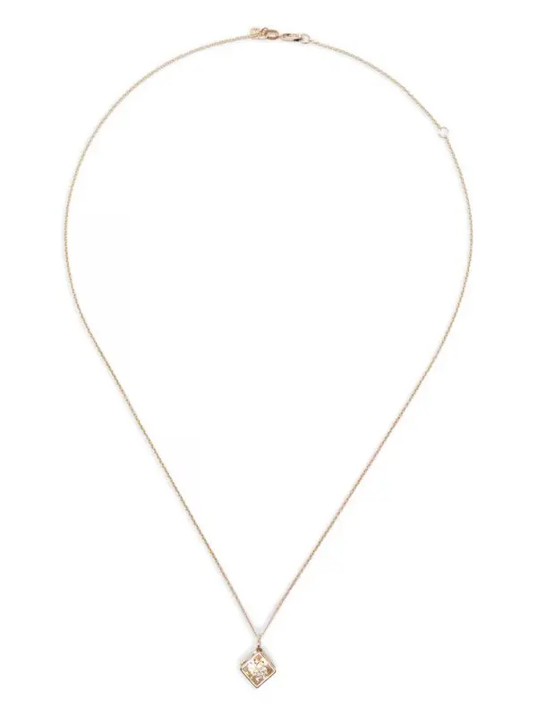 SYDNEY EVAN 14ct Gold Box Charm Necklace - Yellow