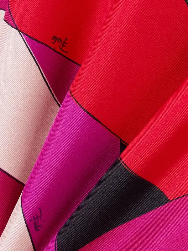 Emilio Pucci Asymmetric Printed Silk-twill Maxi Skirt