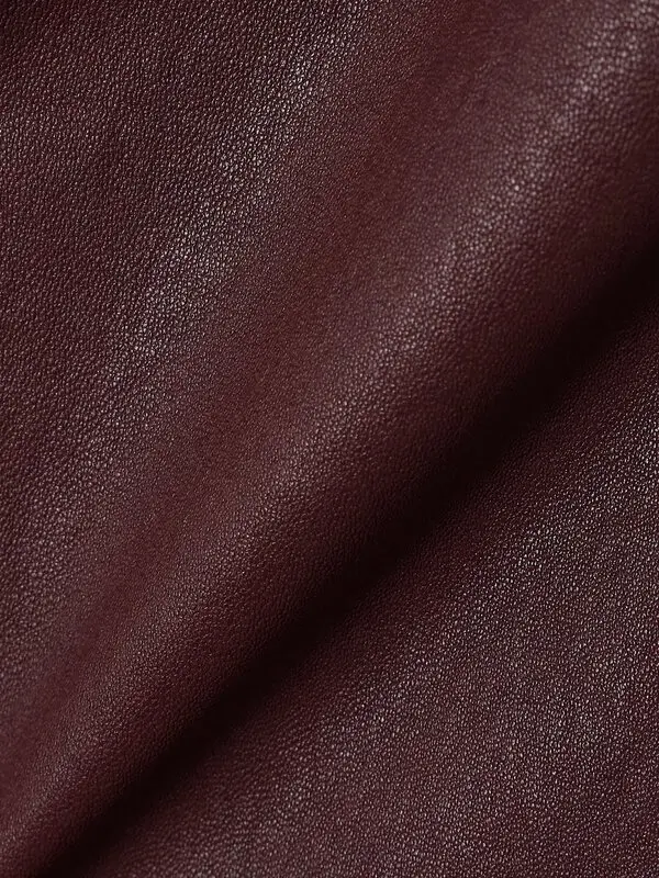 FRAME The Reboot Cropped Leather Flared Trousers - Red