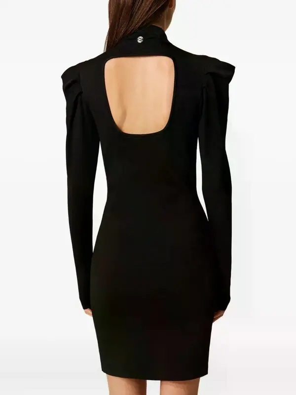 TWINSET Draping Sleeve Mini Dress - Black