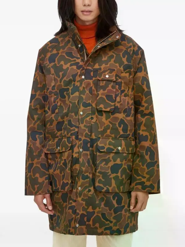 LES DEUX Camouflage Padded Coat - Brown