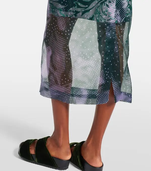 Dries Van Noten Printed Silk-blend Midi Skirt - Multicoloured