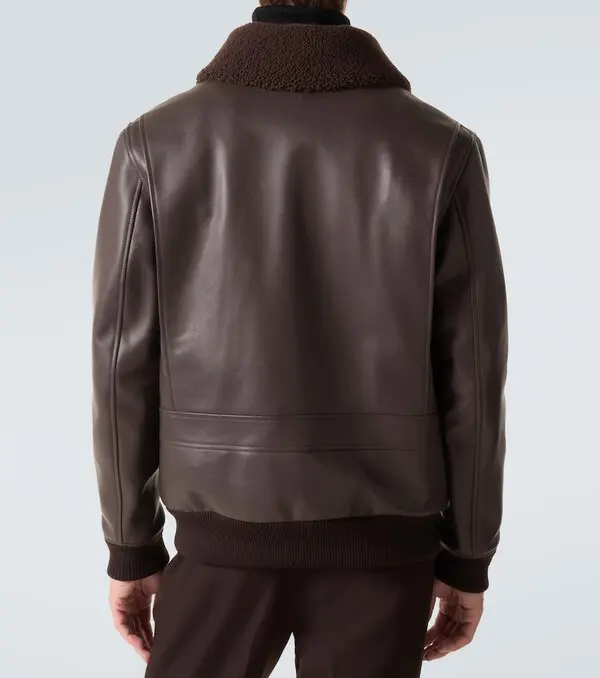 Gabriela Hearst Shearling-trimmed Leather Bomber Jacket