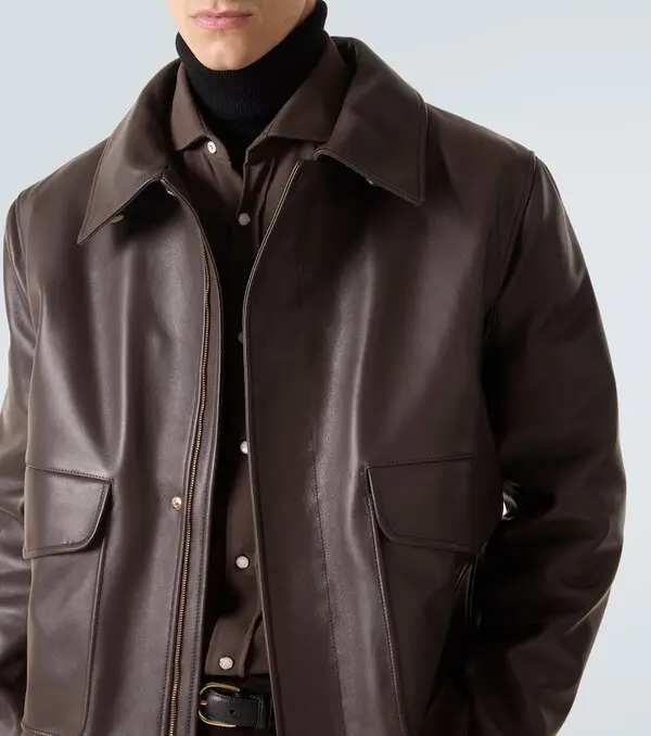 Gabriela Hearst Shearling-trimmed Leather Bomber Jacket