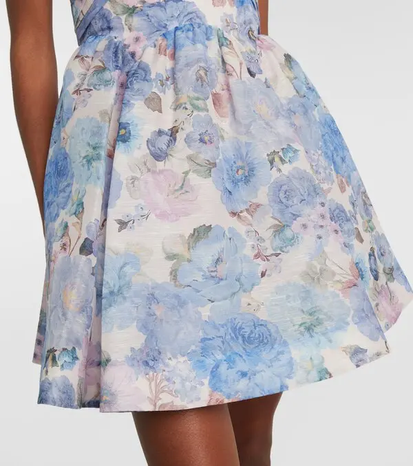 Zimmermann Rebellion Floral Draped Mini Dress