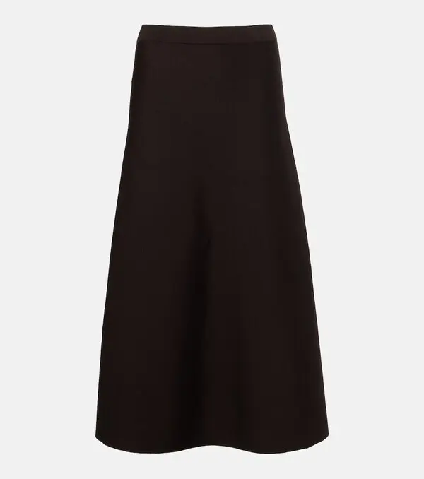 Gabriela Hearst Wool, Silk, And Cashmere Midi Skirt - Brown
