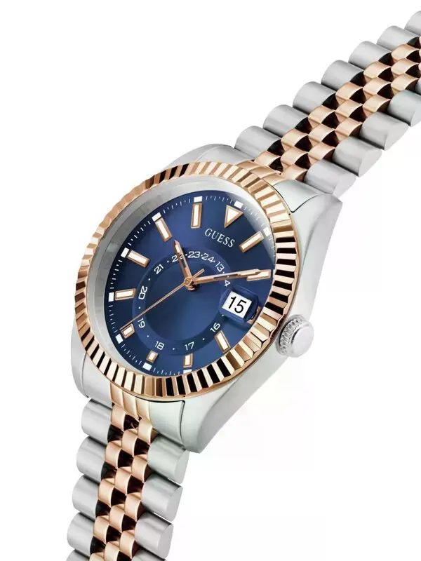 Guess Stainless Steel Watch With Dial And Fluted Bezel