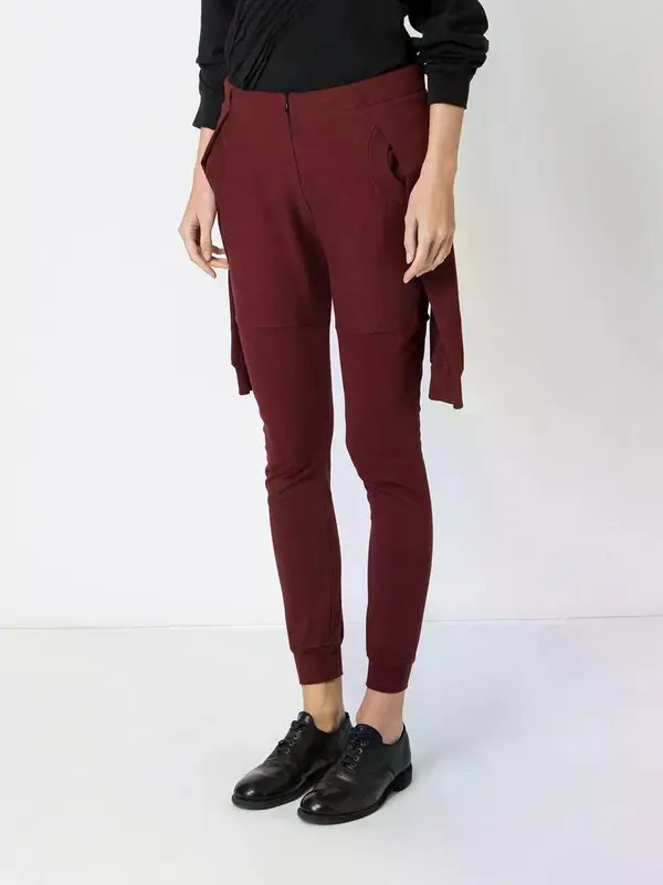 AGANOVICH Burgundy Cotton Track Pants