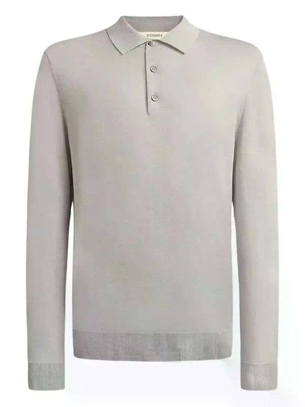 12 STOREEZ Buttoned Polo Shirt - Grey