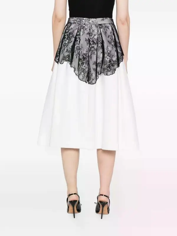 YCH Lace Trimmed Midi Skirt