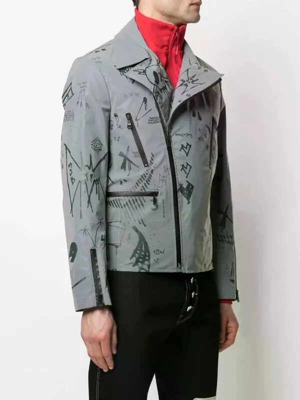 MJB - MARC JACQUES BURTON Graffiti Print Biker Jacket
