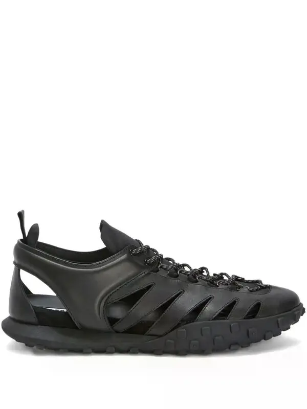 JIL SANDER Leather Lace-up Sneakers - Black