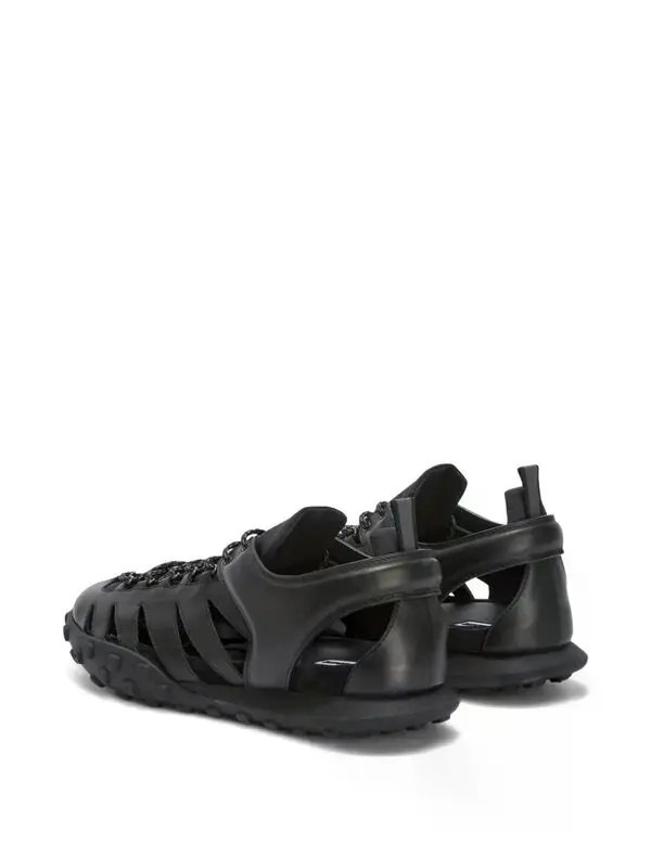 JIL SANDER Leather Lace-up Sneakers - Black