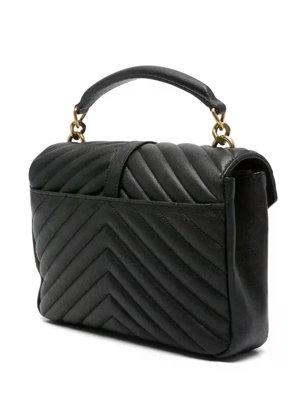 Saint Laurent College Chevron-quilted Leather Tote Bag