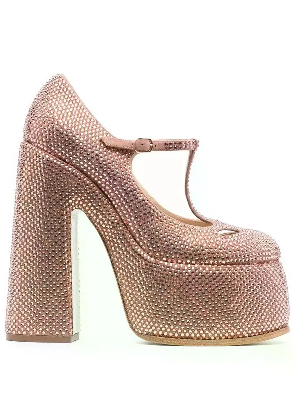 Casadei 160mm Rhinestone-embellished Pumps - Pink