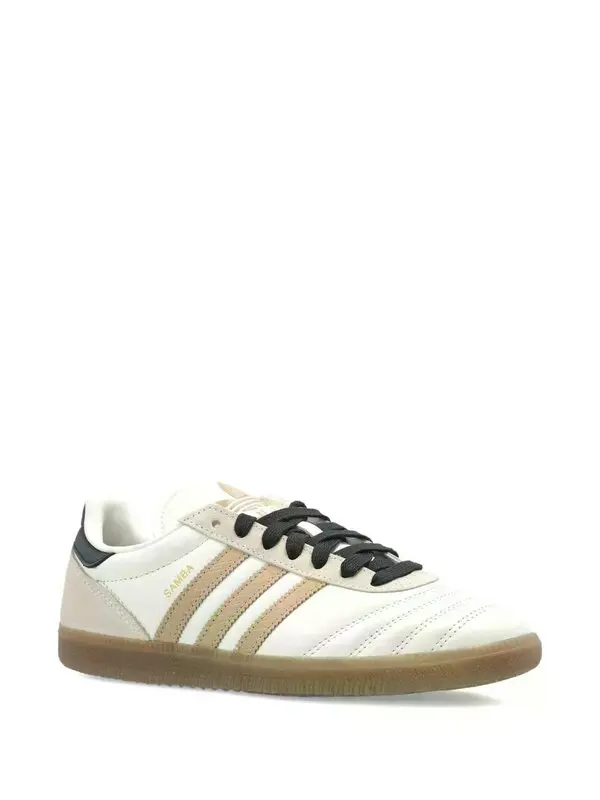 Adidas Samba Stripes Leather Sneakers - Neutrals