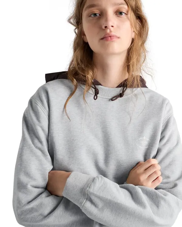 Prada Cotton Crewneck Sweatshirt With Vintage Effect
