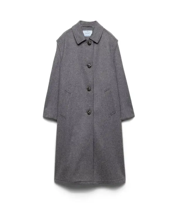 Prada Single-breasted Loden Cloth Coat