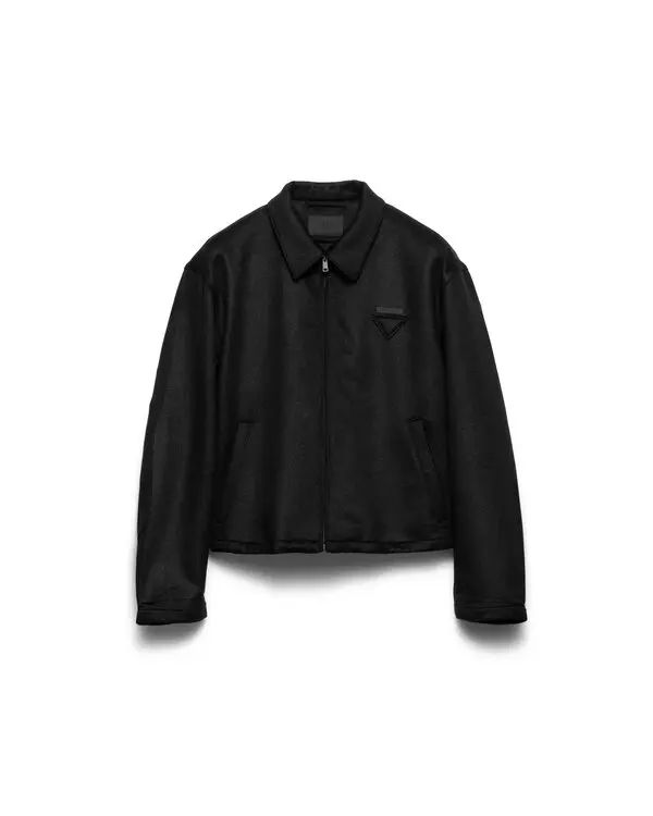 Prada Wool And Cashmere Blouson Jacket With Drawstring Hem