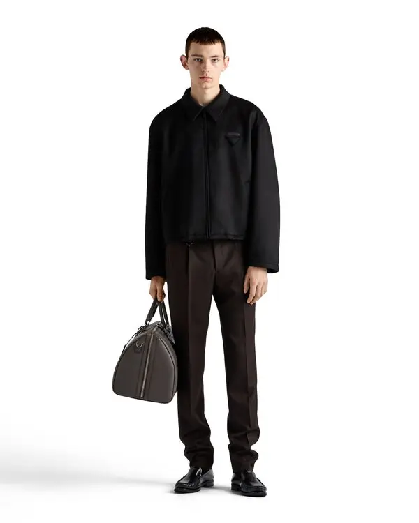 Prada Wool And Cashmere Blouson Jacket With Drawstring Hem