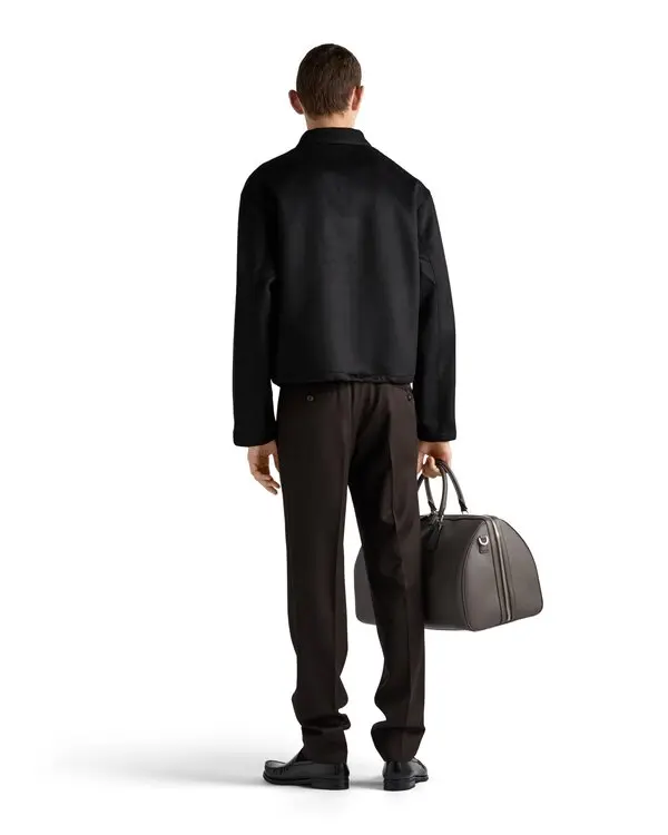 Prada Wool And Cashmere Blouson Jacket With Drawstring Hem