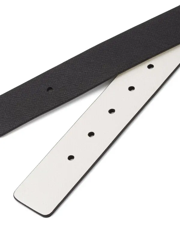 Prada Reversible Saffiano Leather Belt Strap