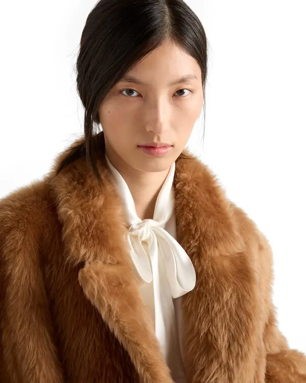 Prada Shearling Double-breasted Coat