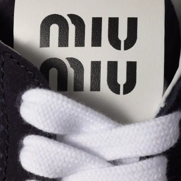 Miu Miu Plume Technical Fabric And Suede Lace-up Sneakers