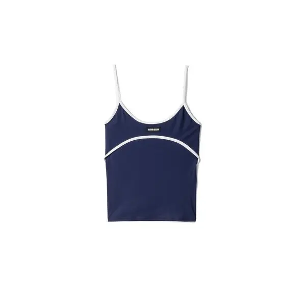 Miu Miu Stretch Jersey Spaghetti Strap Top - Blue/white