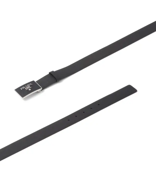 Prada Saffiano Leather Belt With Metal Buckle