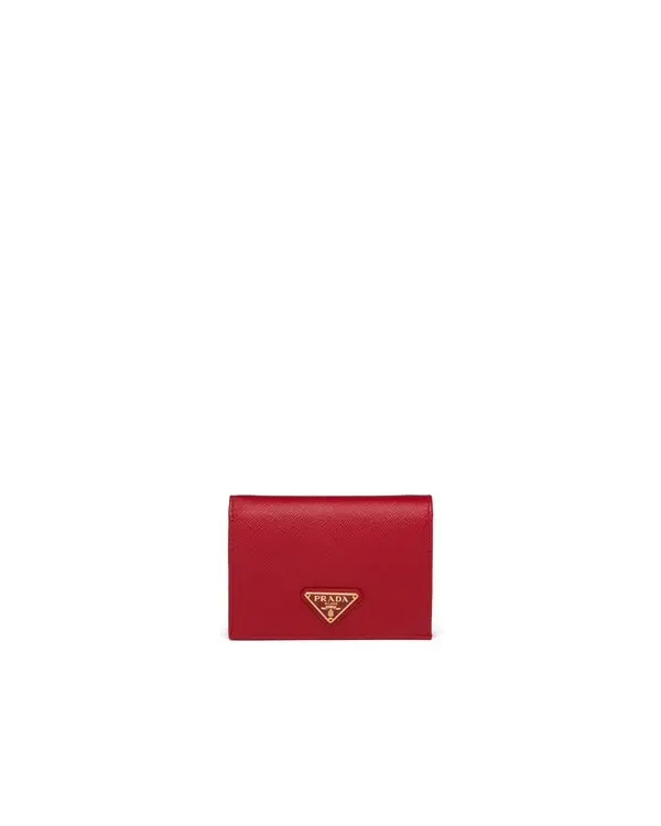 Prada Small Saffiano Leather Wallet - Fiery Red