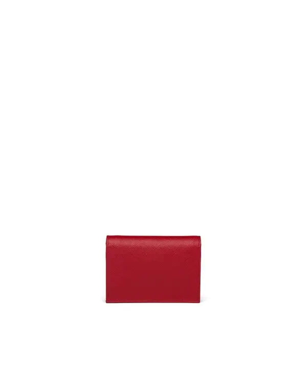 Prada Small Saffiano Leather Wallet - Fiery Red