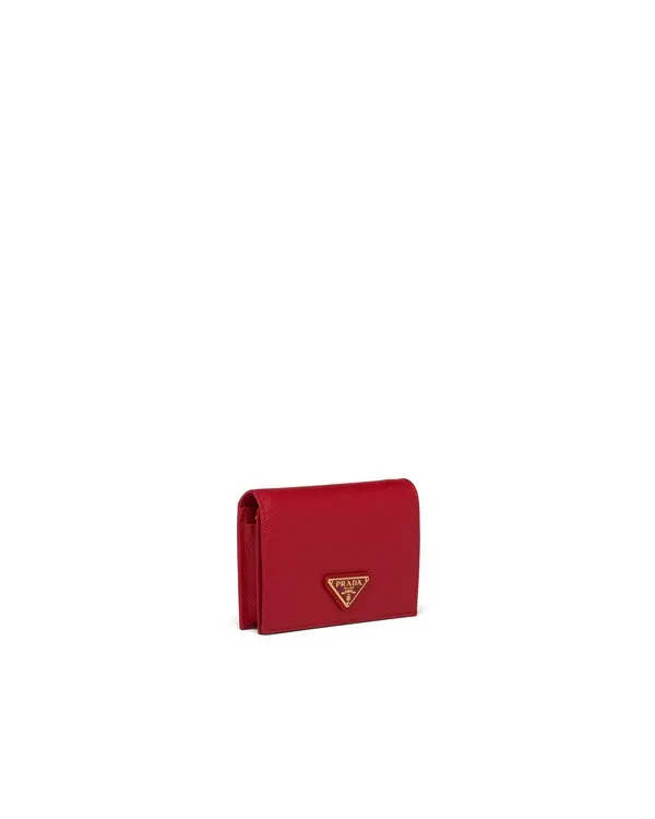 Prada Small Saffiano Leather Wallet - Fiery Red