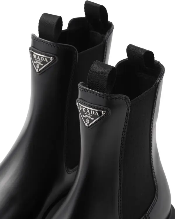 Prada Monolith Brushed Leather Chelsea Boots