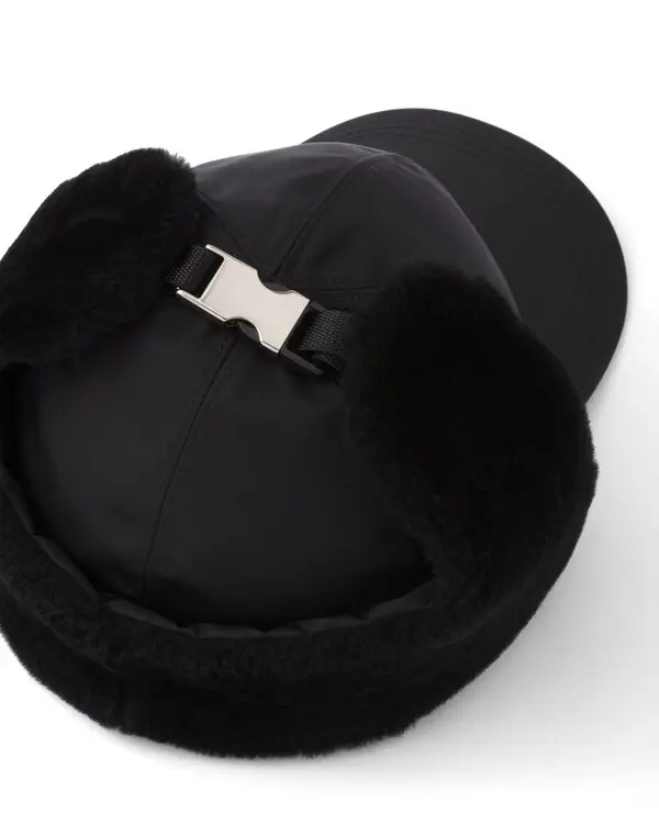 Prada Re-nylon And Shearling Cap